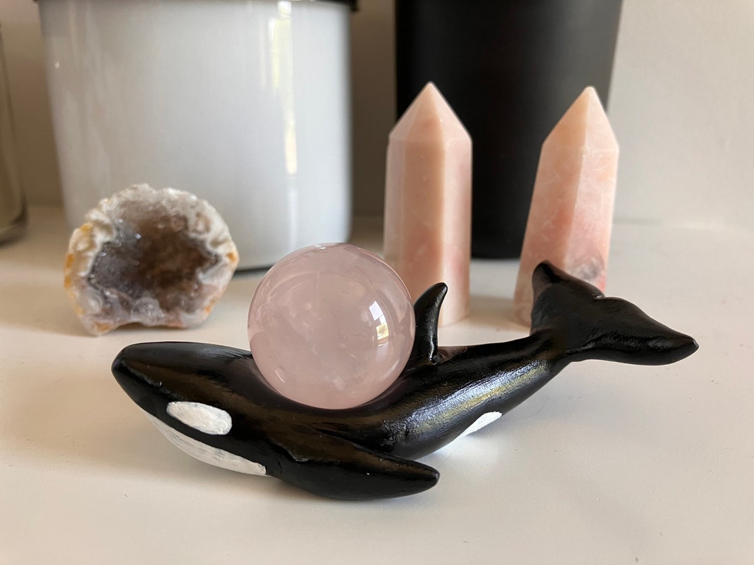 Orca Whale Sphere Stand, Hale Crystal Sphere Holder, Polymer Clay Orca ...