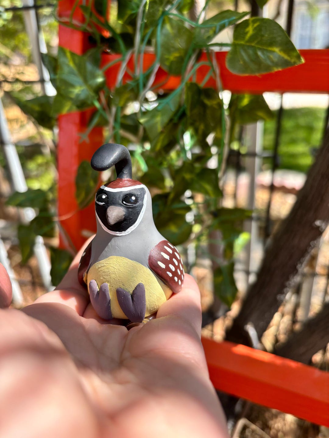 Cute Polymer Clay Quail , Gambels Quail Figurine, Quail Sculpture ...