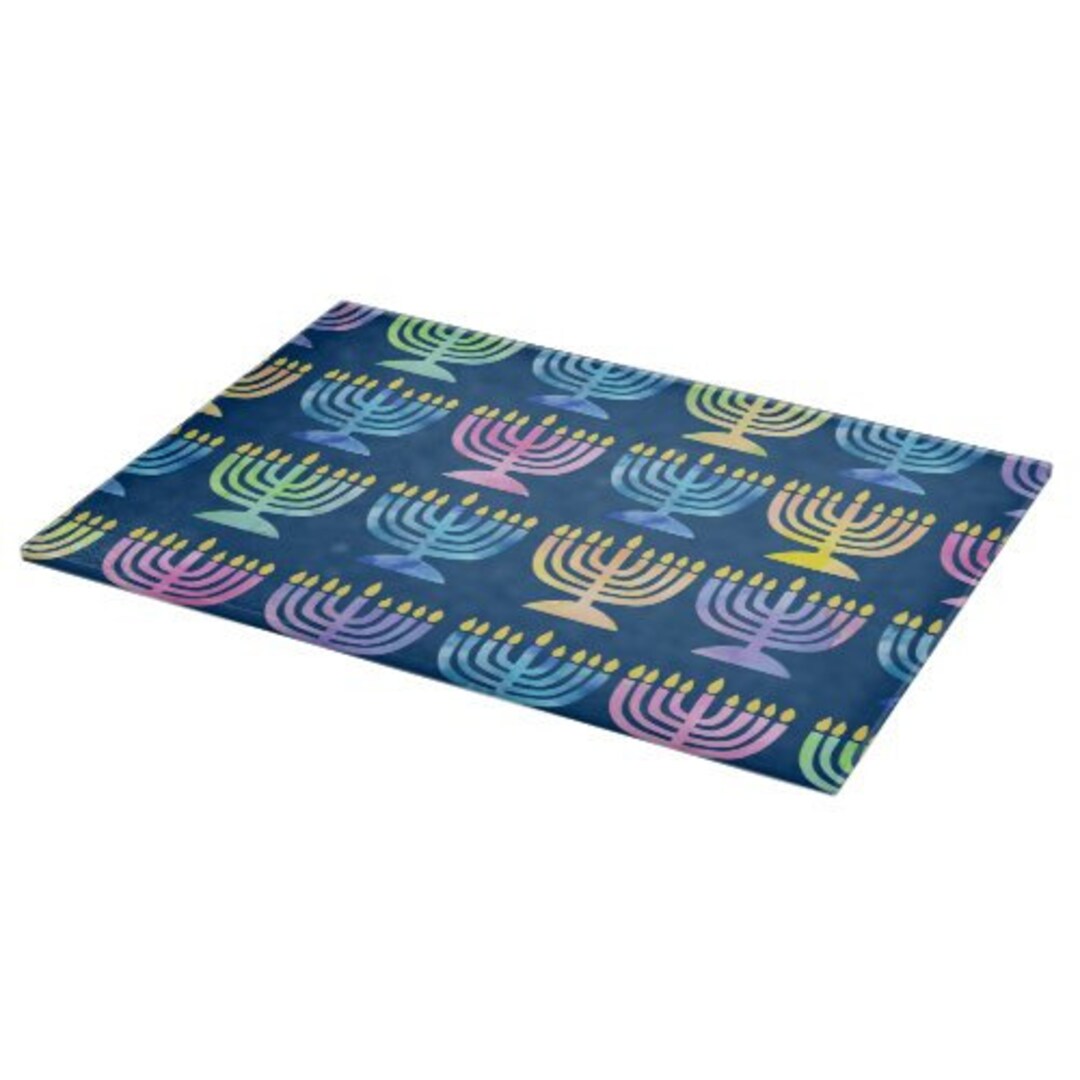 Rainbow Menorah Drip Tray, Tempered Glass Hanukkah Hostess Gift - Etsy