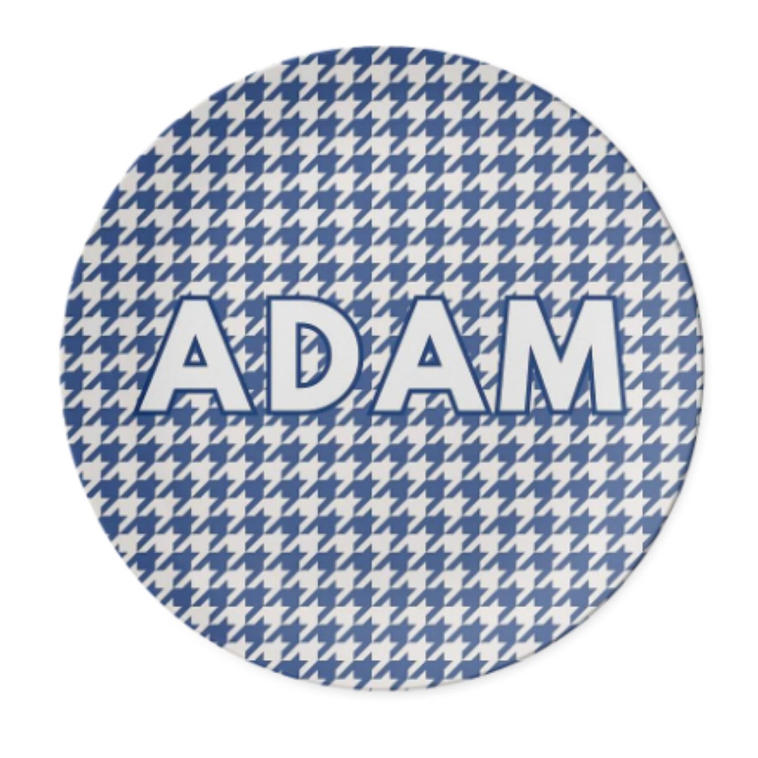 Personalized Plate: Handsome Houndstooth - Etsy