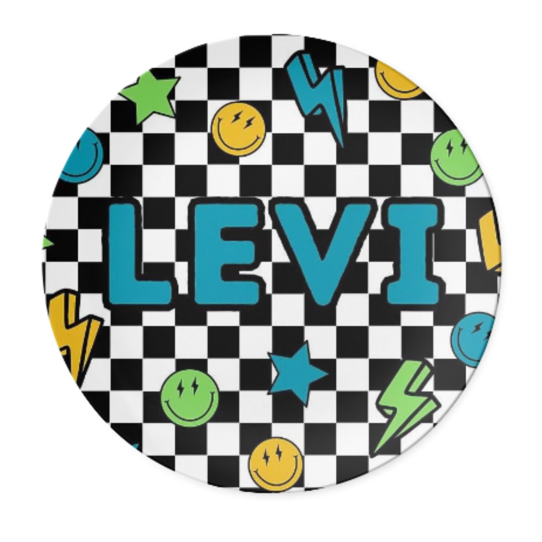 Personalized Plate: Checkered and More - Etsy