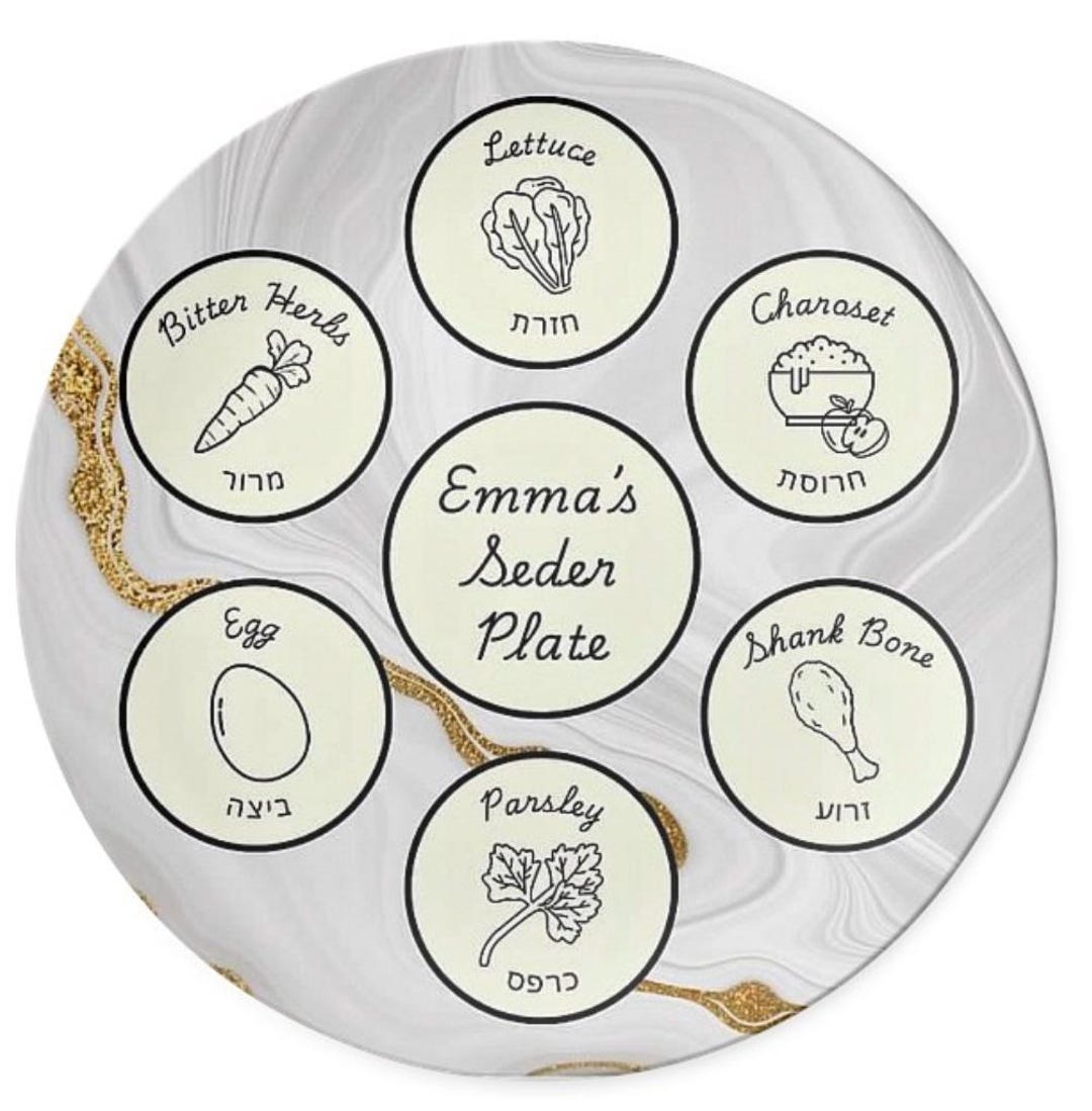 Personalized Seder Plate: Gold Marble (passover) - Etsy