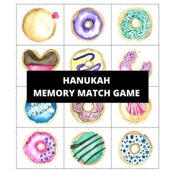 Hanukkah Game: Memory Match Donuts DIGITAL DOWNLOAD - Etsy