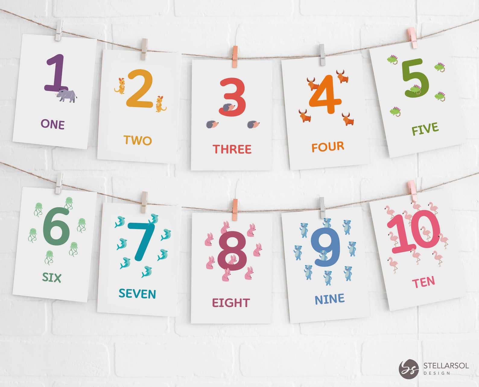 Printable Animal Number Flashcards 123 Flashcards Kindergarten ...