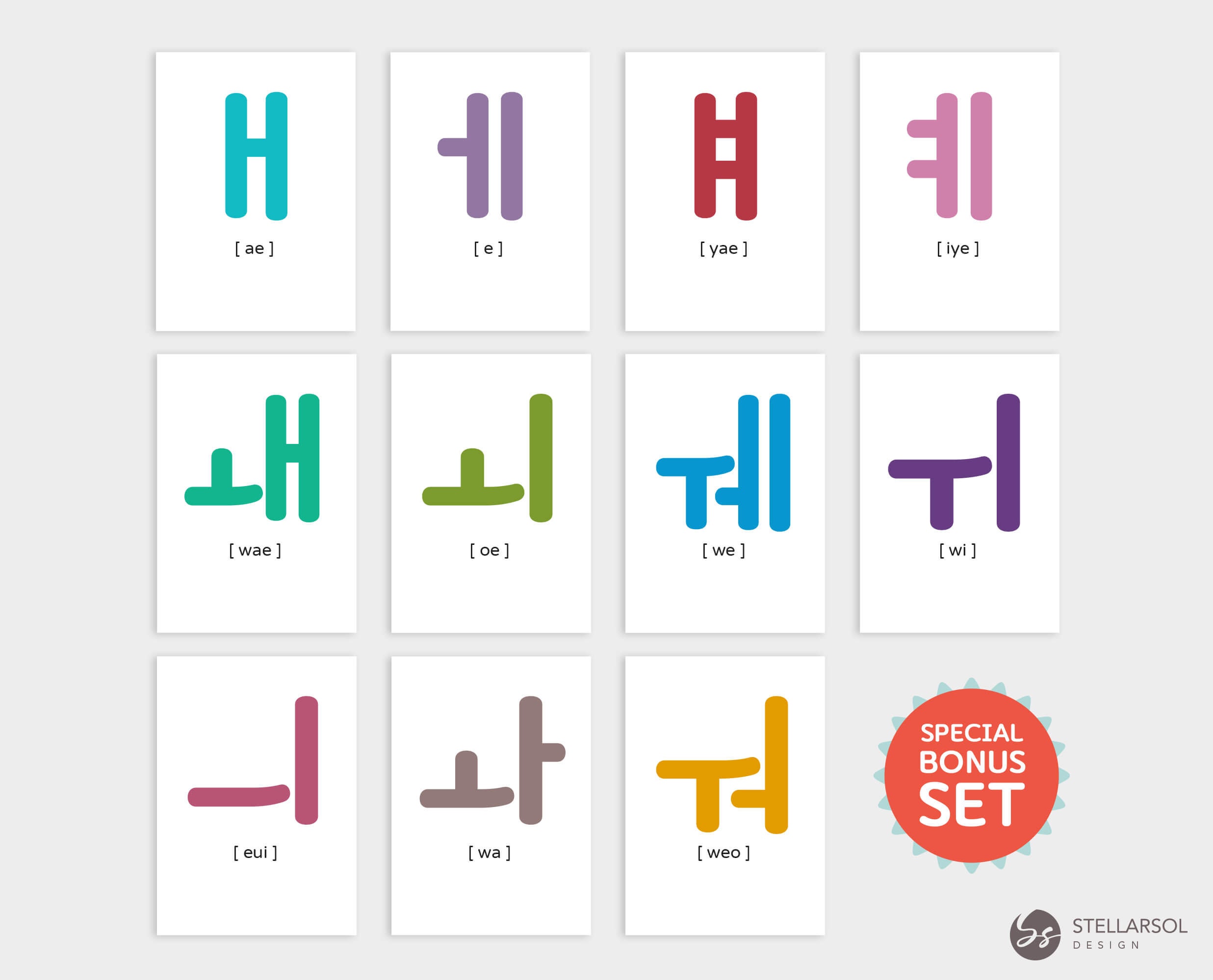 Printable Korean Fruit+vegetable Flashcards Bundle | Korean Hangul 한글 ...