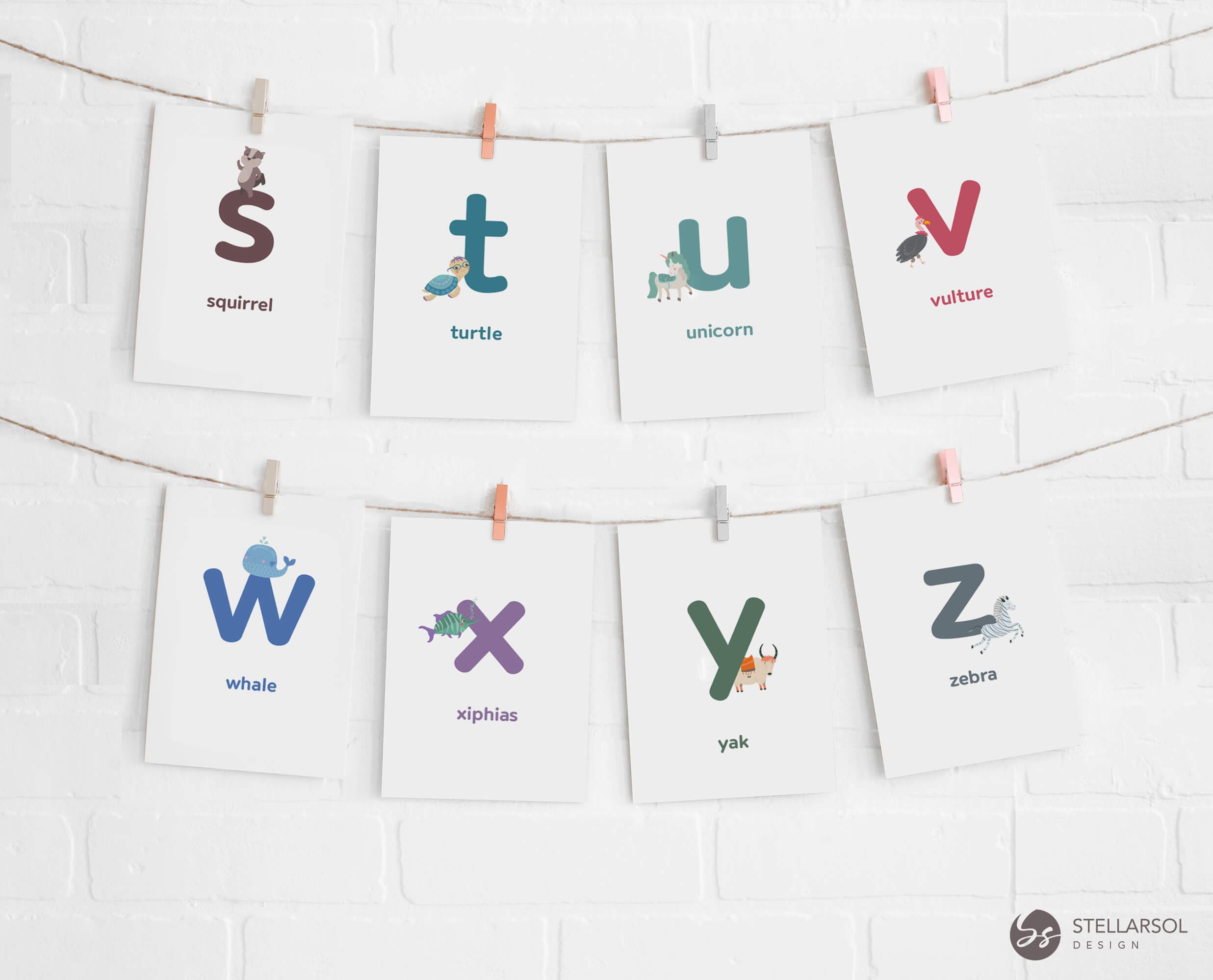 Printable Animal Alphabet Flashcards | Lowercase Alphabet Letters ...