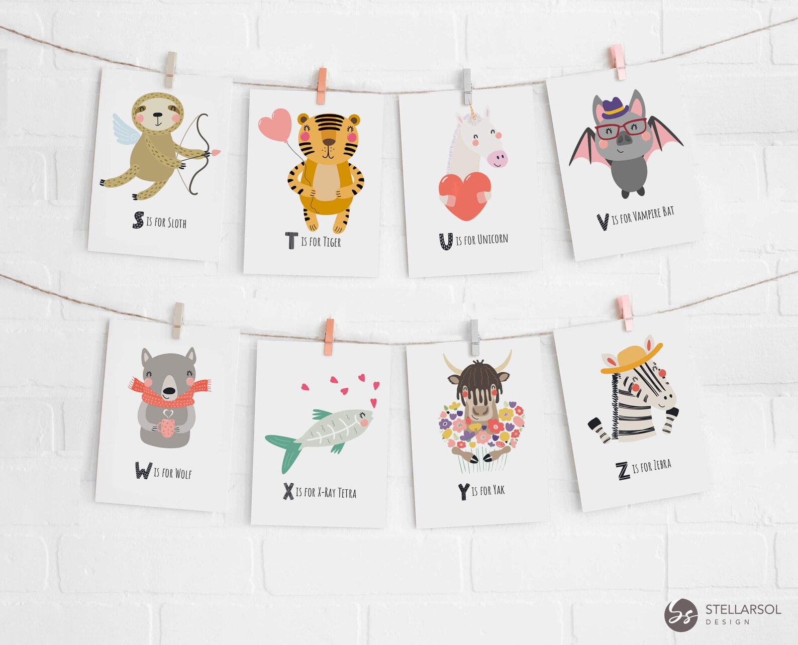 Printable Cute Animal Alphabet Flashcards Caps Fun Pattern - Etsy