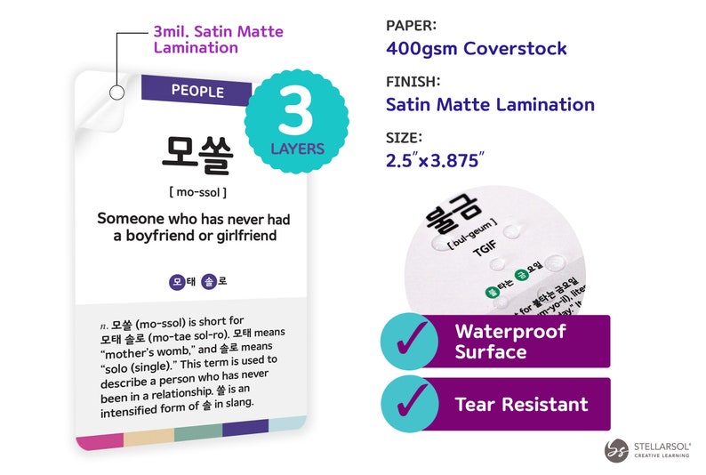 PRINTED Korean Slang Flashcards Hangul 110 속어 은어 Essential - Etsy