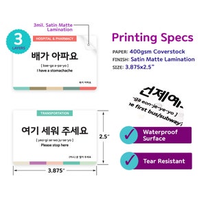 PRINTED 55 Korean Essential Dialogue Flashcards-110 Everyday Situations ...