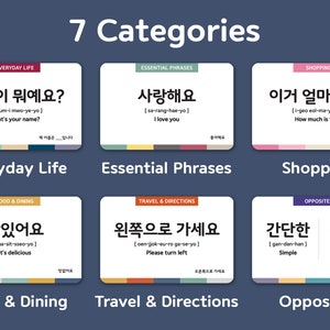 PRINTED Pocket-sized Korean Basic Phrases Dialogue Flashcards ...