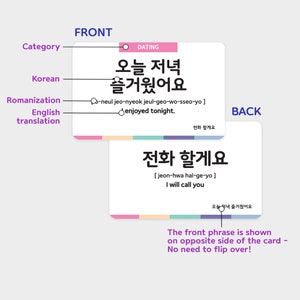 PRINTED 55 Korean Essential Dialogue Flashcards-110 Everyday Situations ...