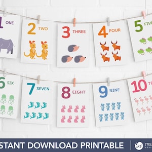 Printable Animal Number Flashcards 123 Flashcards Kindergarten ...