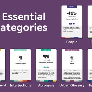 PRINTED 3-pack Gift Set Korean Basic Conversation Flashcards for ...