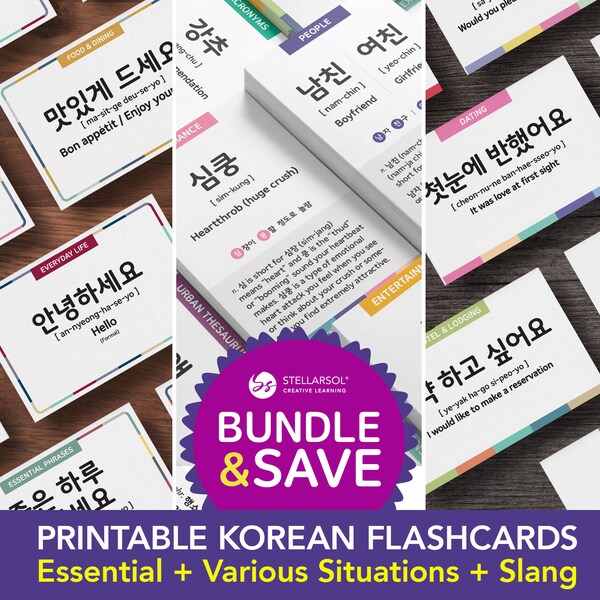 Korean Flashcards - Etsy