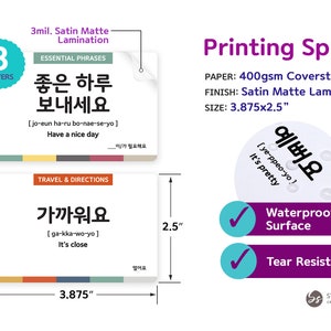 PRINTED Pocket-sized Korean Basic Phrases Dialogue Flashcards ...