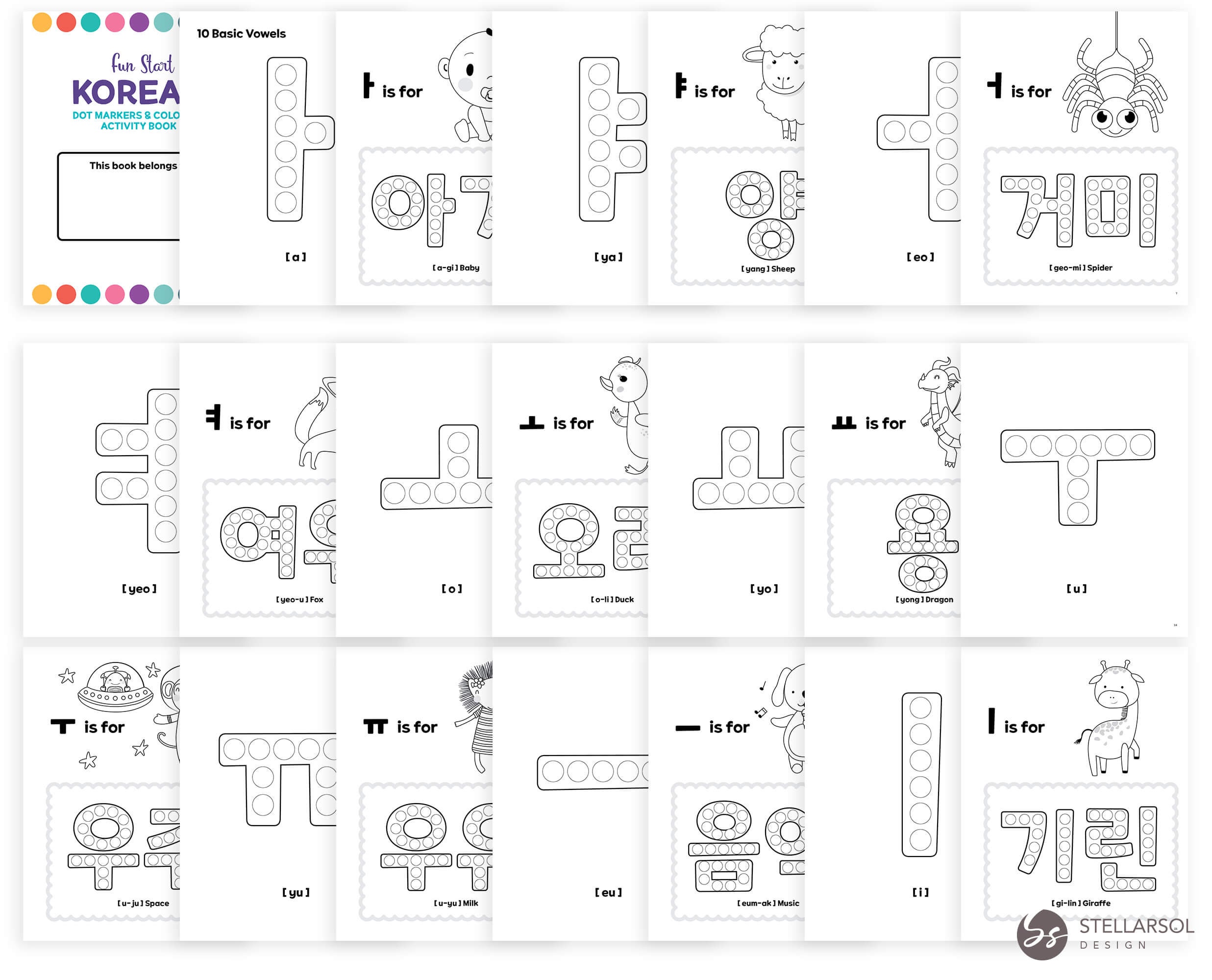 Printable Korean Dot Markers Activity Book 8.5x11 - Etsy