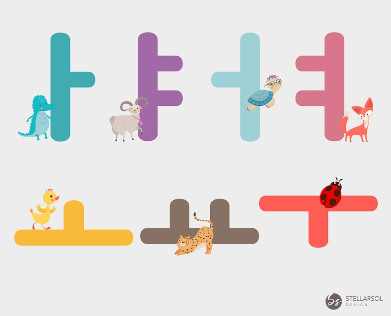 Animal Korean Alphabet Poster: Hangul Wall Decor--printable - Etsy