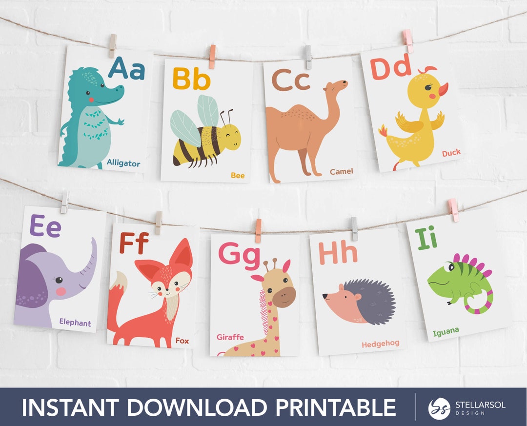 Printable Animal Alphabet Flashcards | ABC Flashcards | Kindergarten ...