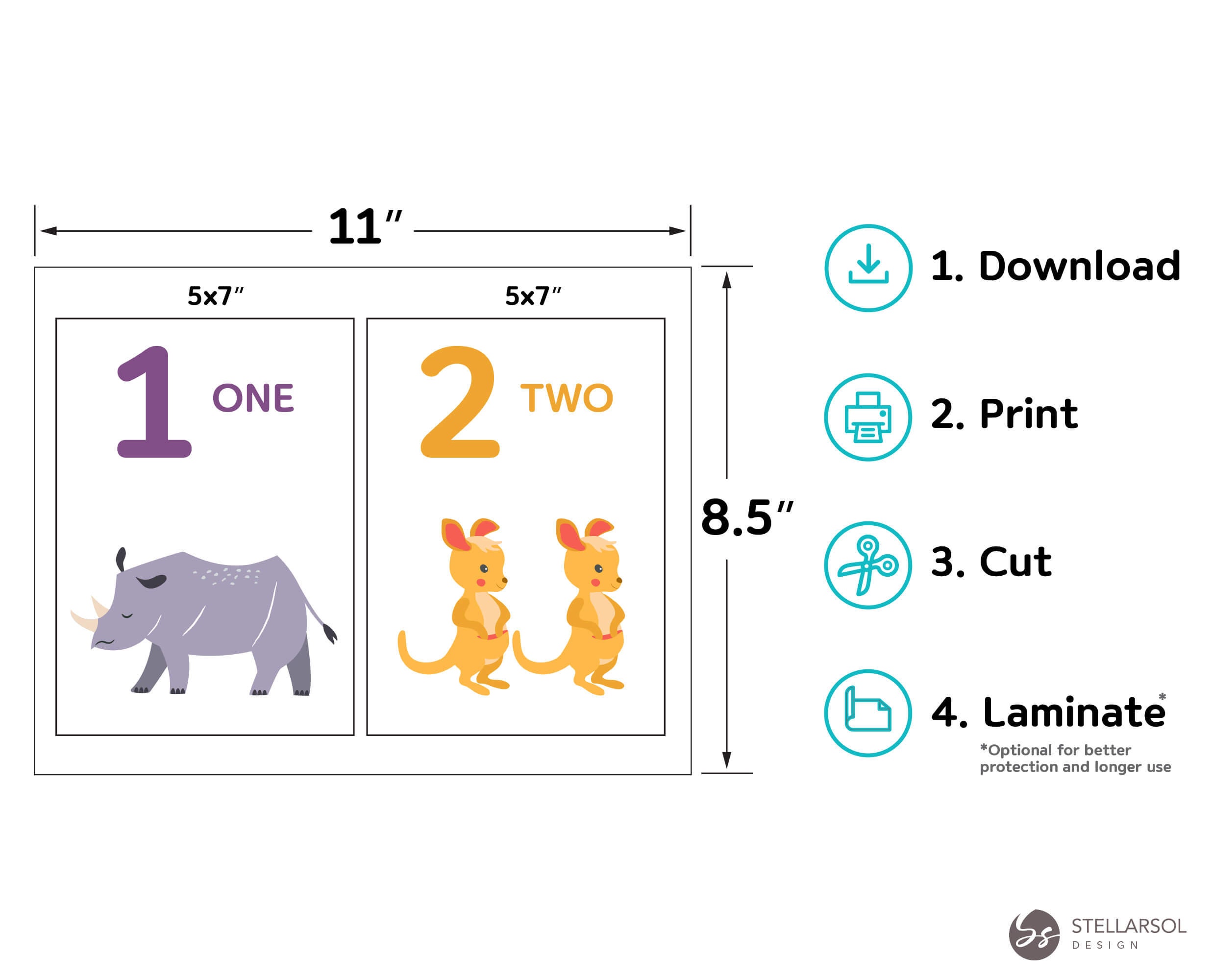 Printable Animal Number Flashcards 123 Flashcards Kindergarten ...