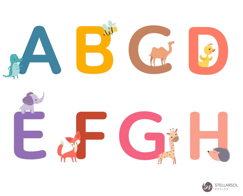 Printable Animal Alphabet Number Posters Bundle ABC Letters - Etsy
