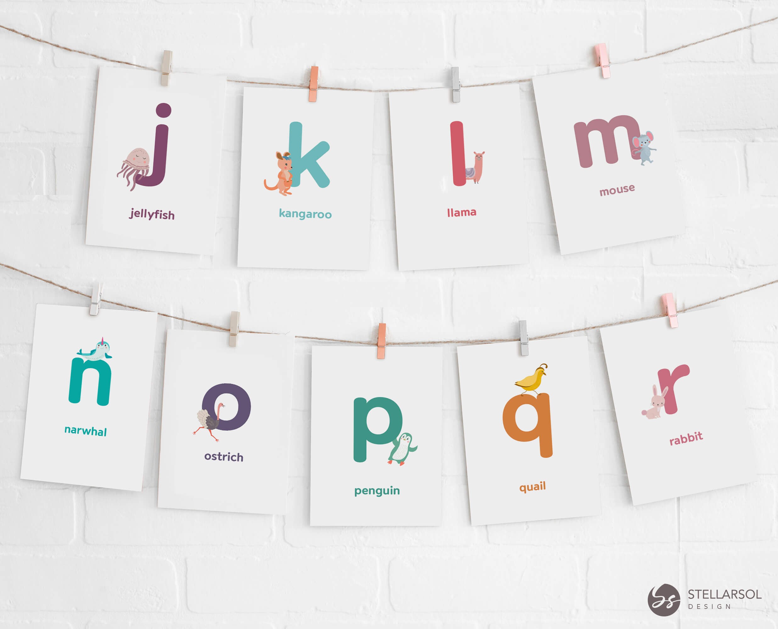 Printable Animal Alphabet Flashcards Lowercase Alphabet - Etsy