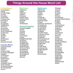 PRINTED Korean Vocabulary Things Around the House 96 Flashcards ...