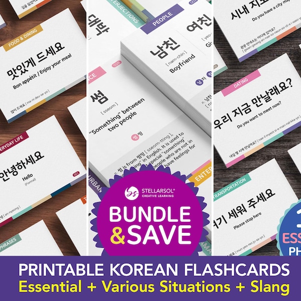 Korean Flashcards - Etsy