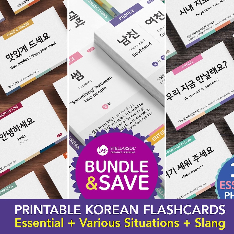 Korean Flashcards - Etsy