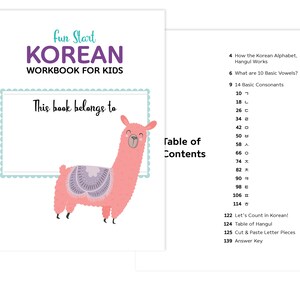 Korean Workbook for Kids: Hangul Bilingual Worksheets--printable - Etsy