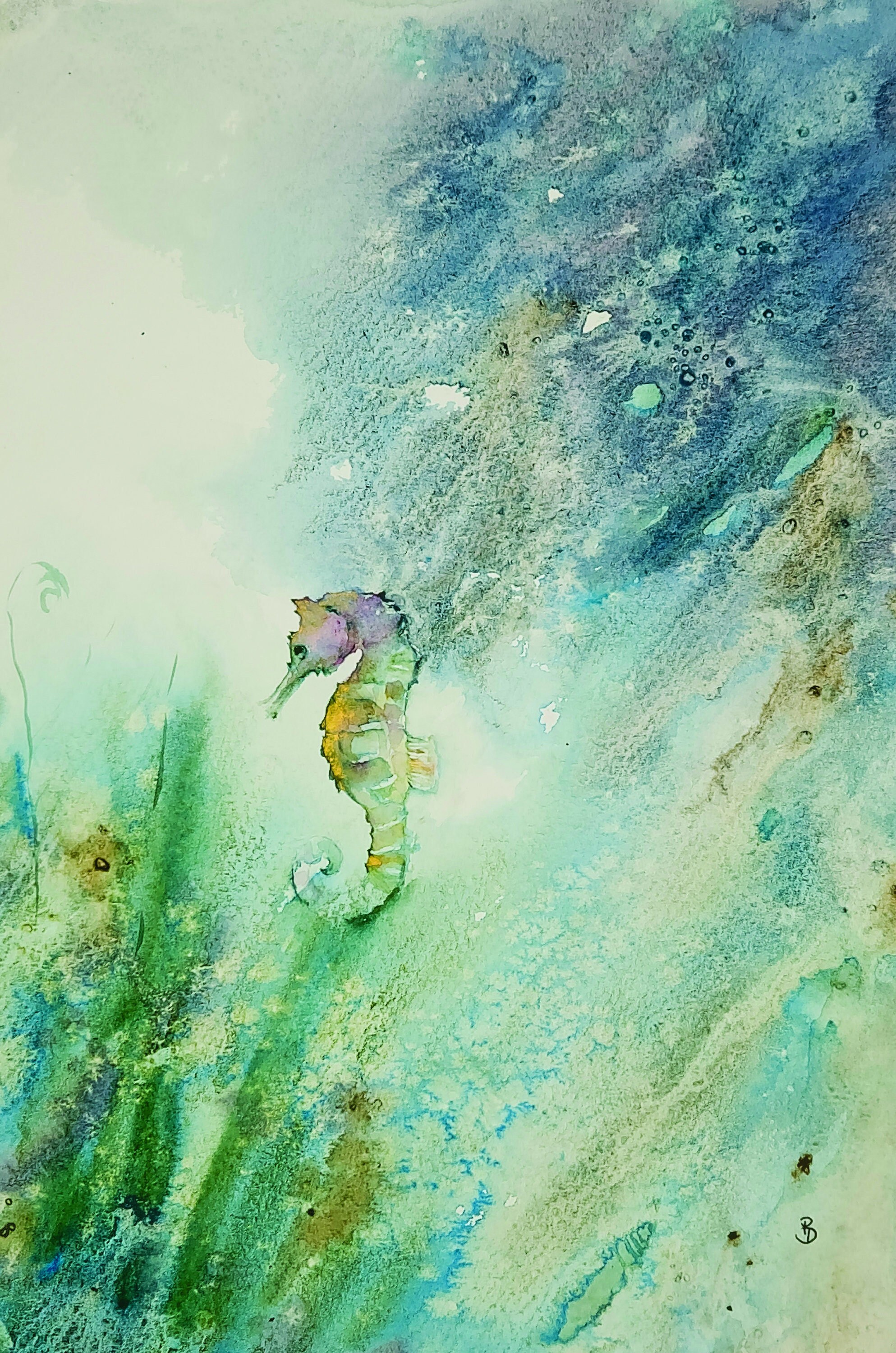 Abstract Seahorse Painting