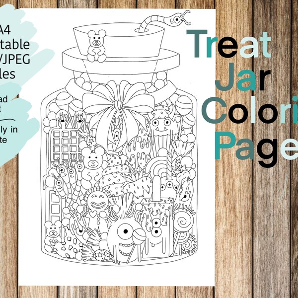 Jar Coloring Pages - Etsy UK