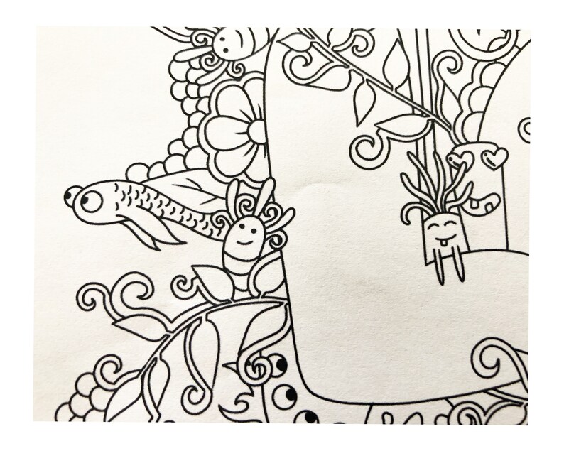 Doodle Monster Love Coloring Page - Etsy