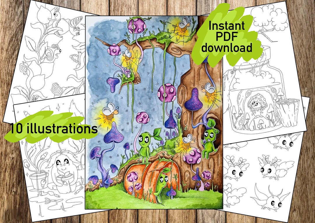 Leafy Wonders Colouring Page Bundle - Etsy