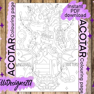 ACOTAR/A Court of Thorns and Roses Colouring Page - Etsy