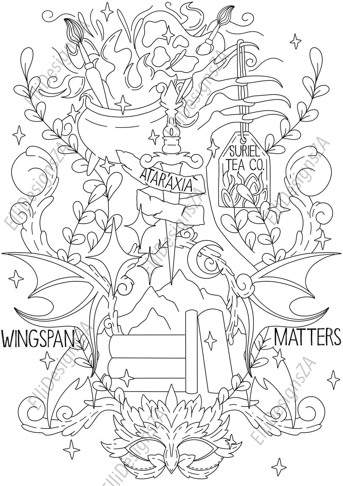 ACOTAR/A Court of Thorns and Roses Colouring Page - Etsy