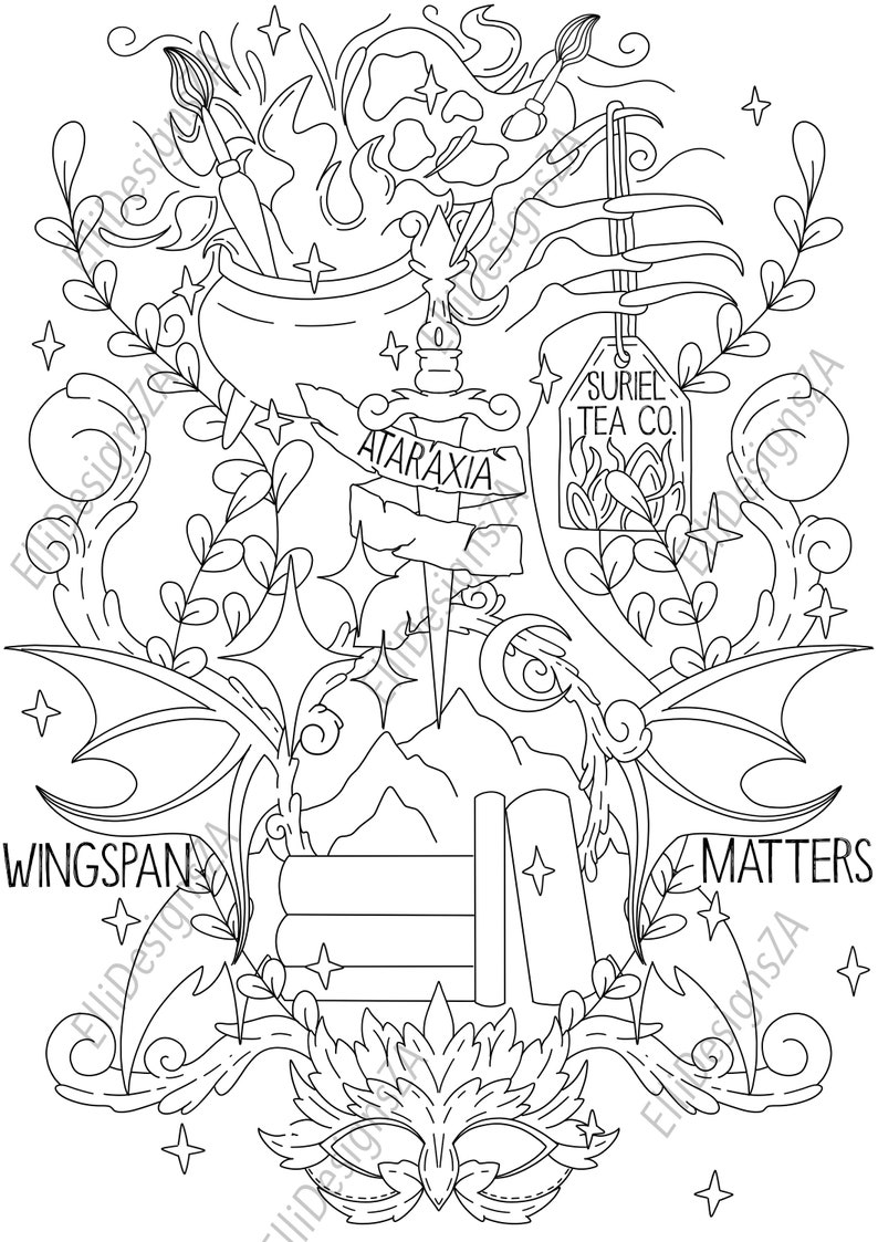 ACOTAR/A Court of Thorns and Roses Colouring Page - Etsy