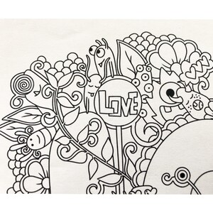 Doodle Monster Love Coloring Page - Etsy