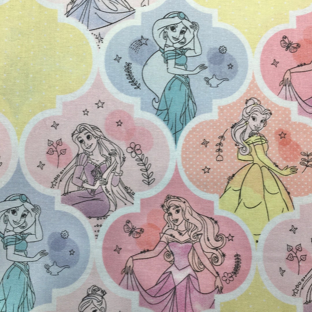 Disney Pretty Princess Patch Cotton Fabric By The Yard And Half Yard