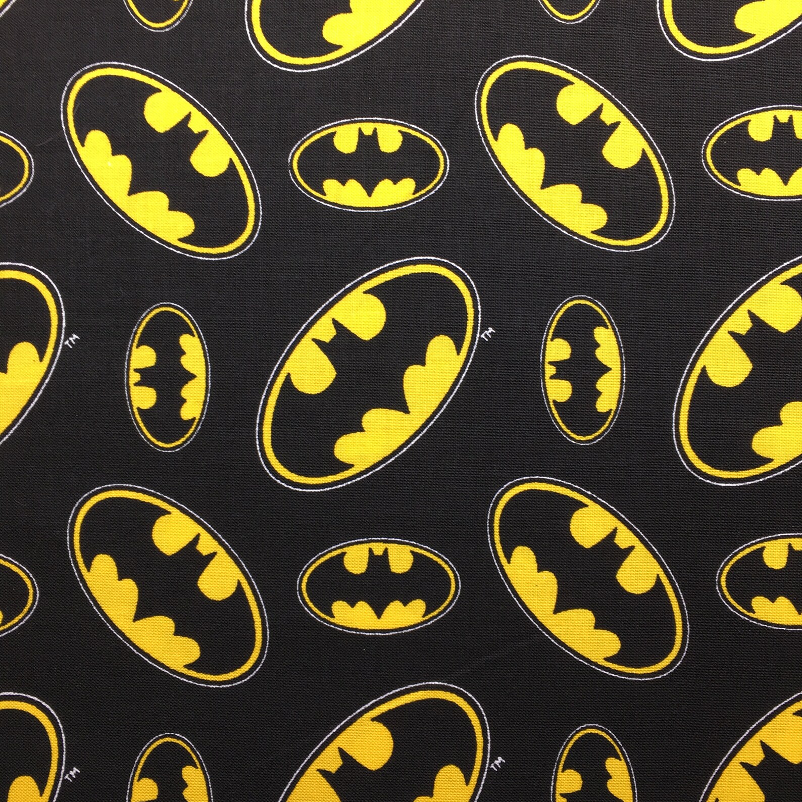Batman Logo Yellow/black Ovals Cotton Fabric by the Yard 100% - Etsy UK
