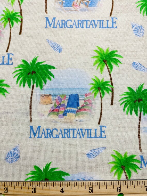 Jimmy Buffet Margaritaville on Cream Cotton Fabric by the - Etsy