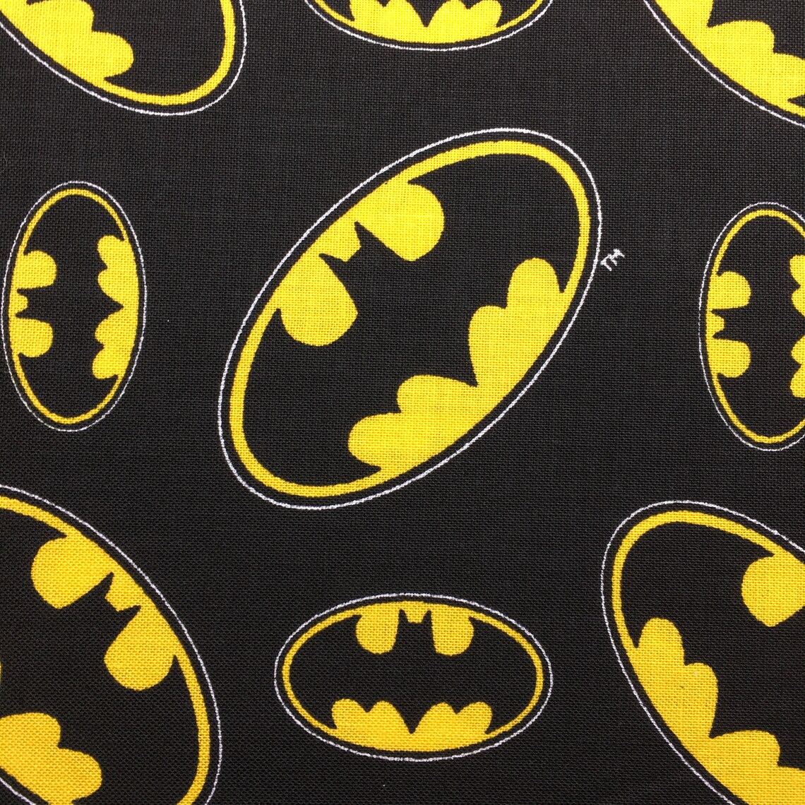 Batman Logo Yellow/black Ovals Cotton Fabric by the Yard 100% - Etsy UK