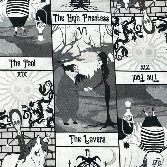 Addams Family Tarot Cards Cotton Fabric by the Yard 43 - Etsy