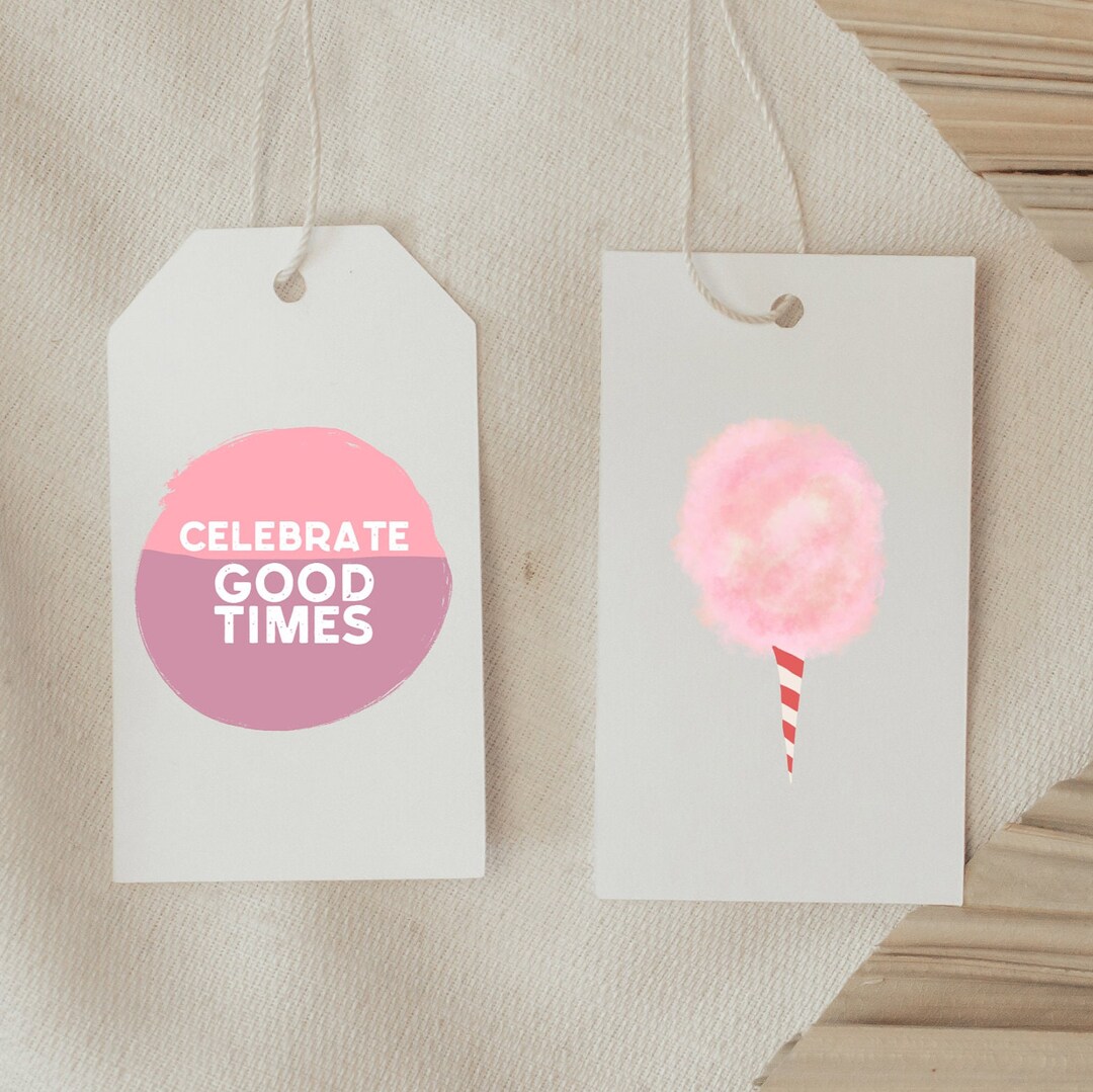 Pink Happy Birthday Printable Gift Tags, Affordable Gift Tags, Party ...