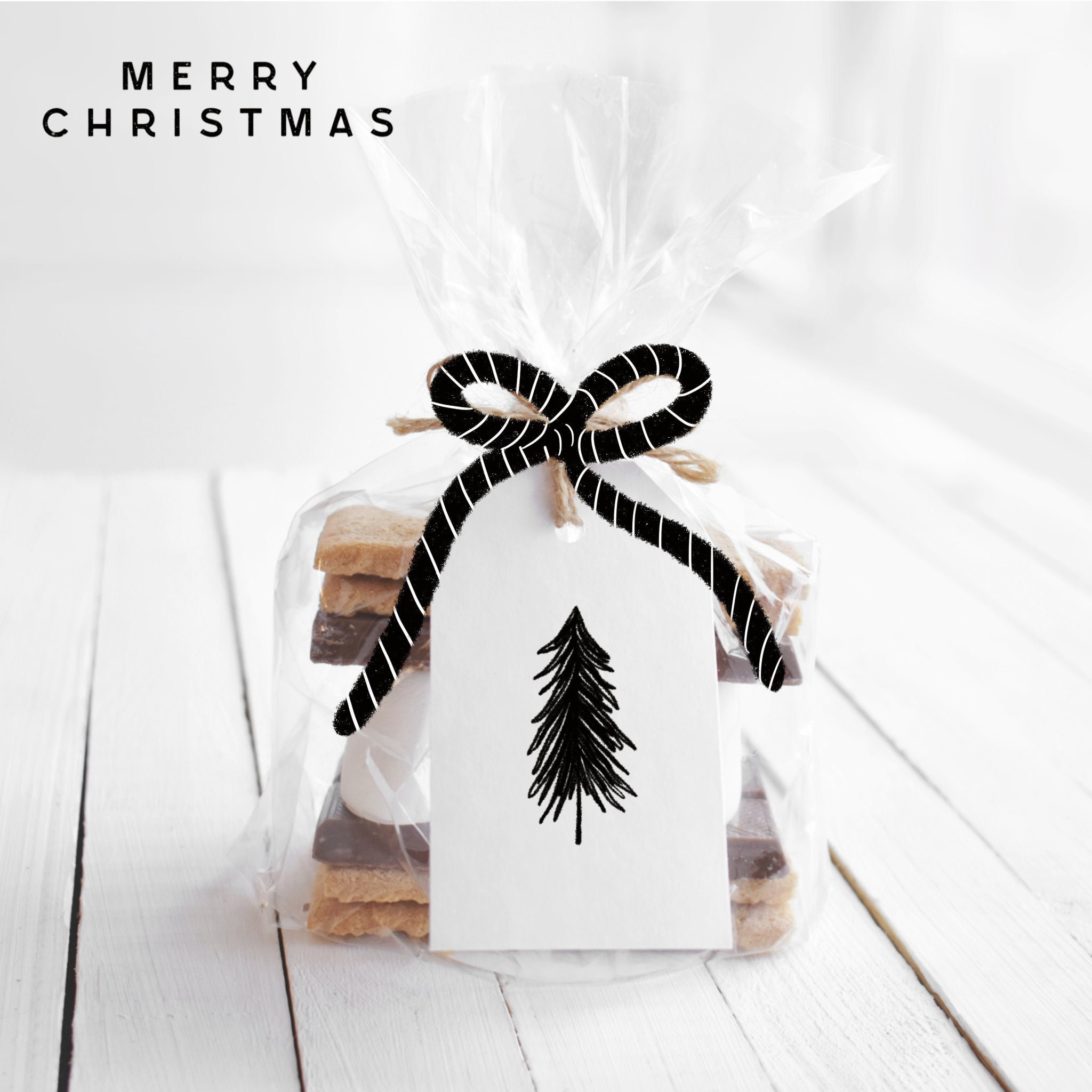 Printable Christmas Tags - Black & White Christmas Printable Gift Tag ...