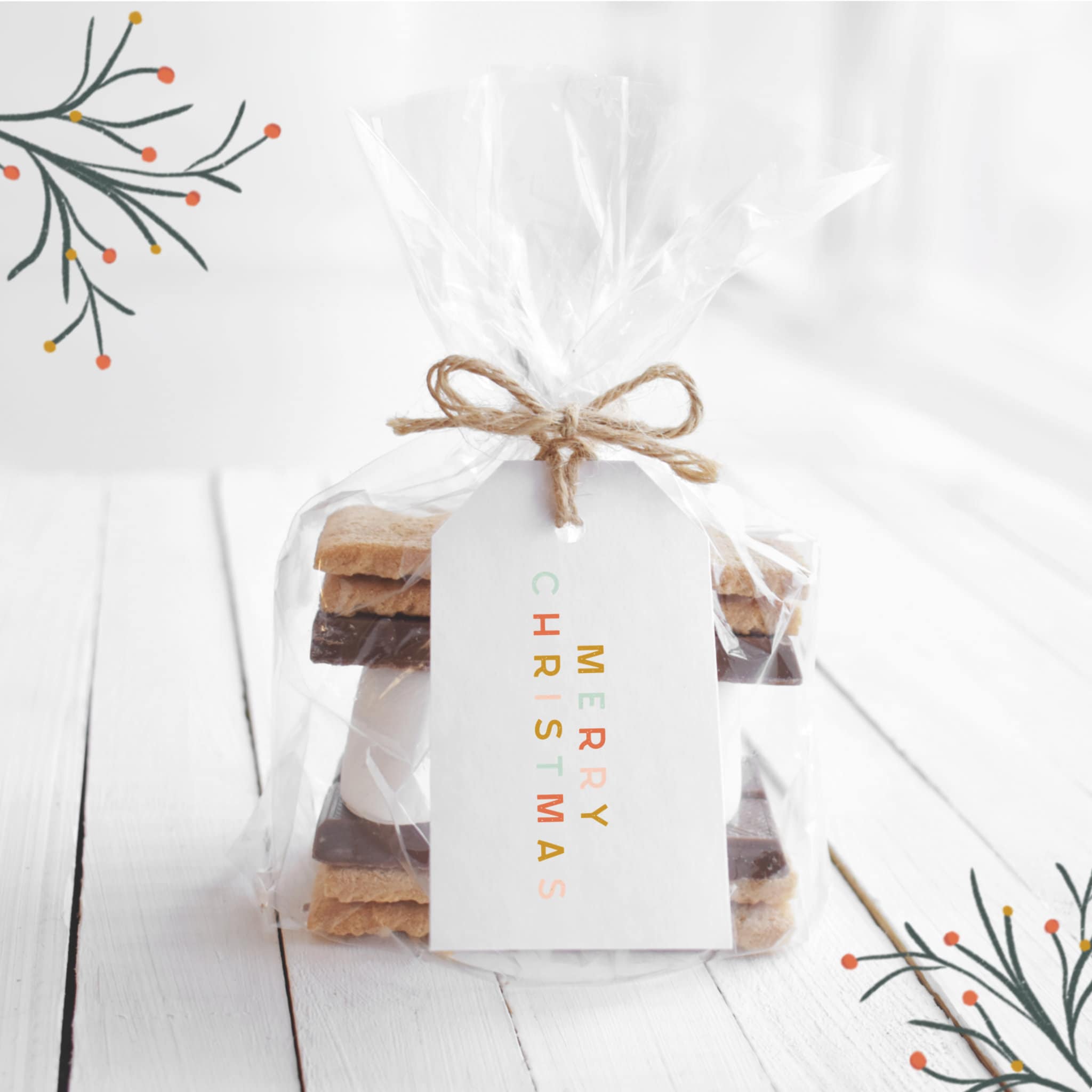 Merry and Bright Printable Christmas Tags, Christmas, Trendy Christmas ...