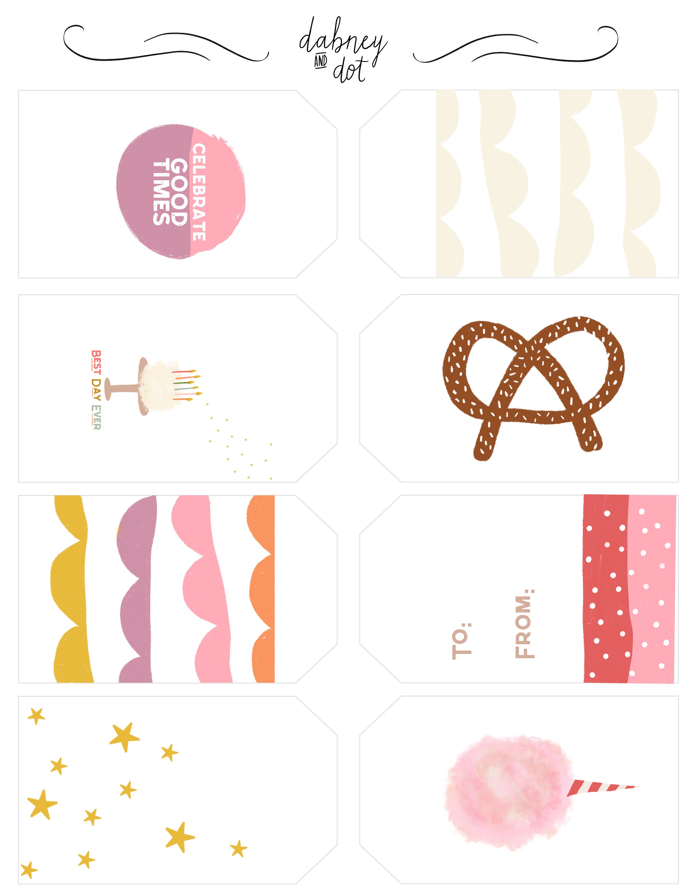 Pink Happy Birthday Printable Gift Tags Affordable Gift Tags - Etsy