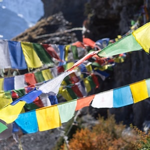 Healing Tibetan Prayer Flags Rolls - 2 Sizes (small 7" & Large 9 ...
