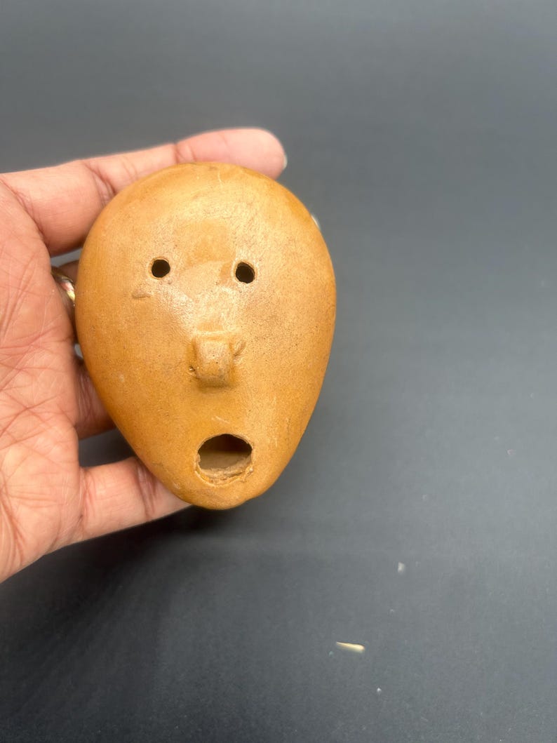 Vintage Hand-painted Clay Flute Whistle - Peruvian Folk Art - Etsy