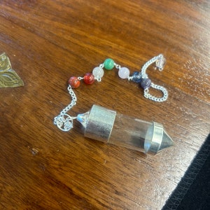 Seven Chakra Solid Metal Glass Pendulums -silver Pendulum,sphere ...