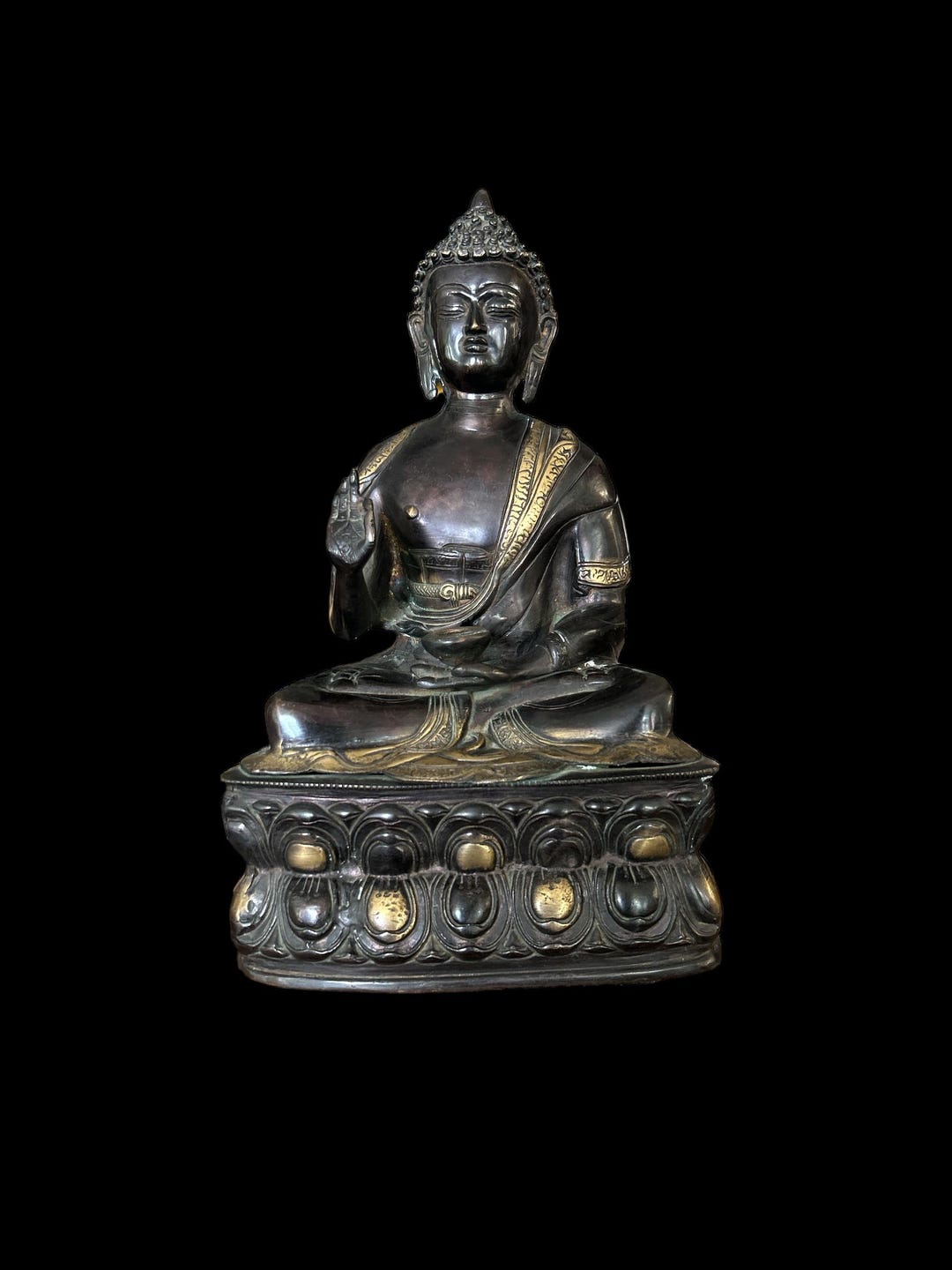 Antique Rare Bronze Buddha Solid Statue Altar Deco Elegant Spiritual ...